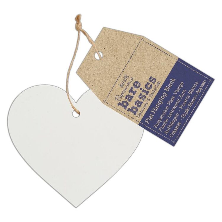 Papermania Bare Basics Flat Hanging Blank Ceramic Heart (PMA 174030 ...