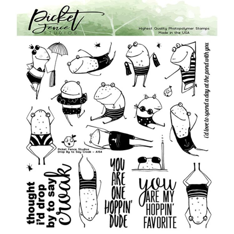 Picket Fence Studios Drop by to Say Croak 6x6 Inch Clear Stamps (A-154 ...
