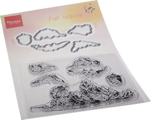 Marianne D Clear Stamp & Die set Tiny's Fall Bladeren | De Egel - Craft ...